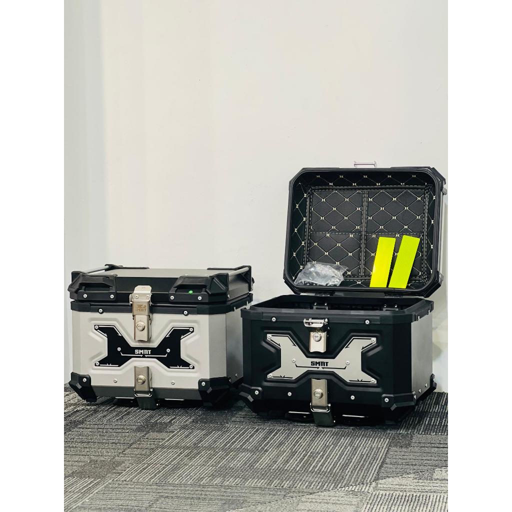 Heavy Duty SMRT Aluminium Top Box 36L 45L 55L Silver Black + Inner ...