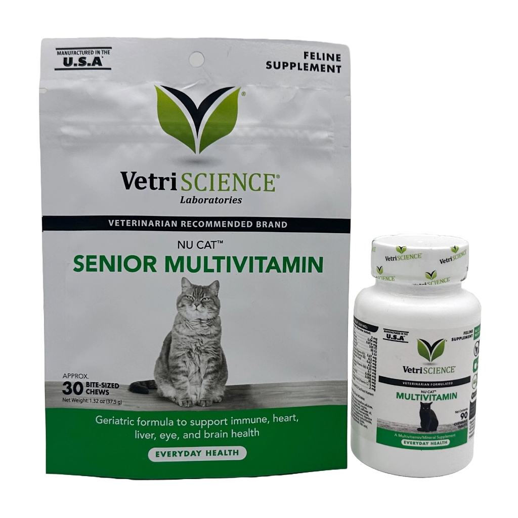 VetriScience NuCat Senior & Nu Cat Multivitamin with Taurine L-Lysine ...