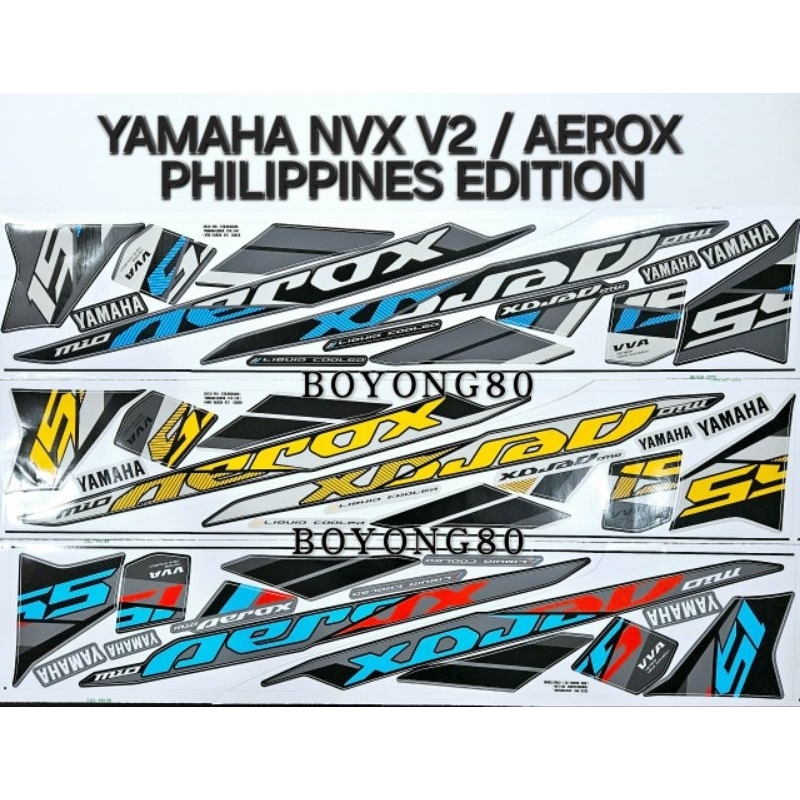 YAMAHA NVX V2 / AEROX PHILIPPINES EDITION ( 34 ) BODY STICKER | Shopee ...
