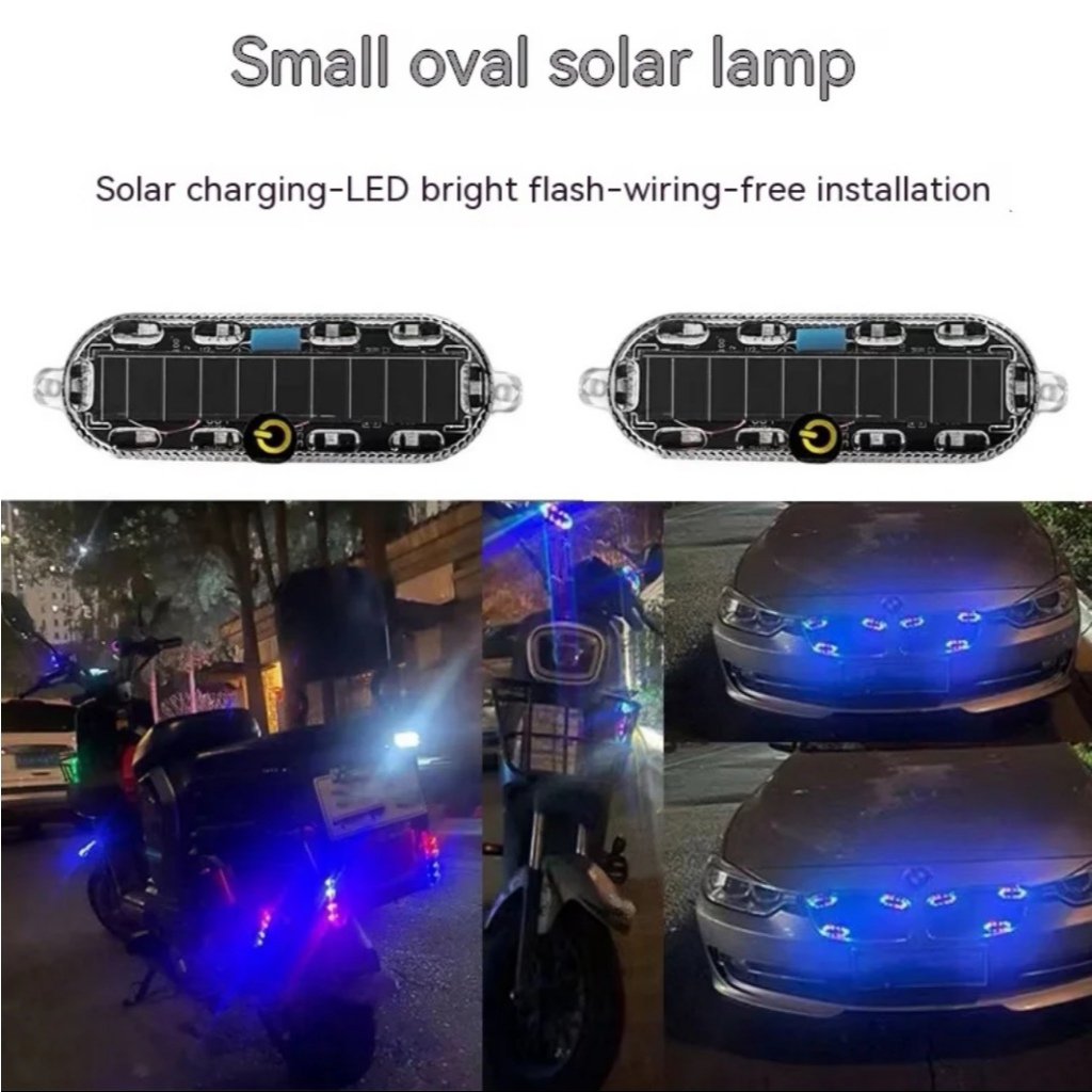 Solar Power Warning Light for Car Motorcycles LED Flashlight Indicator ...