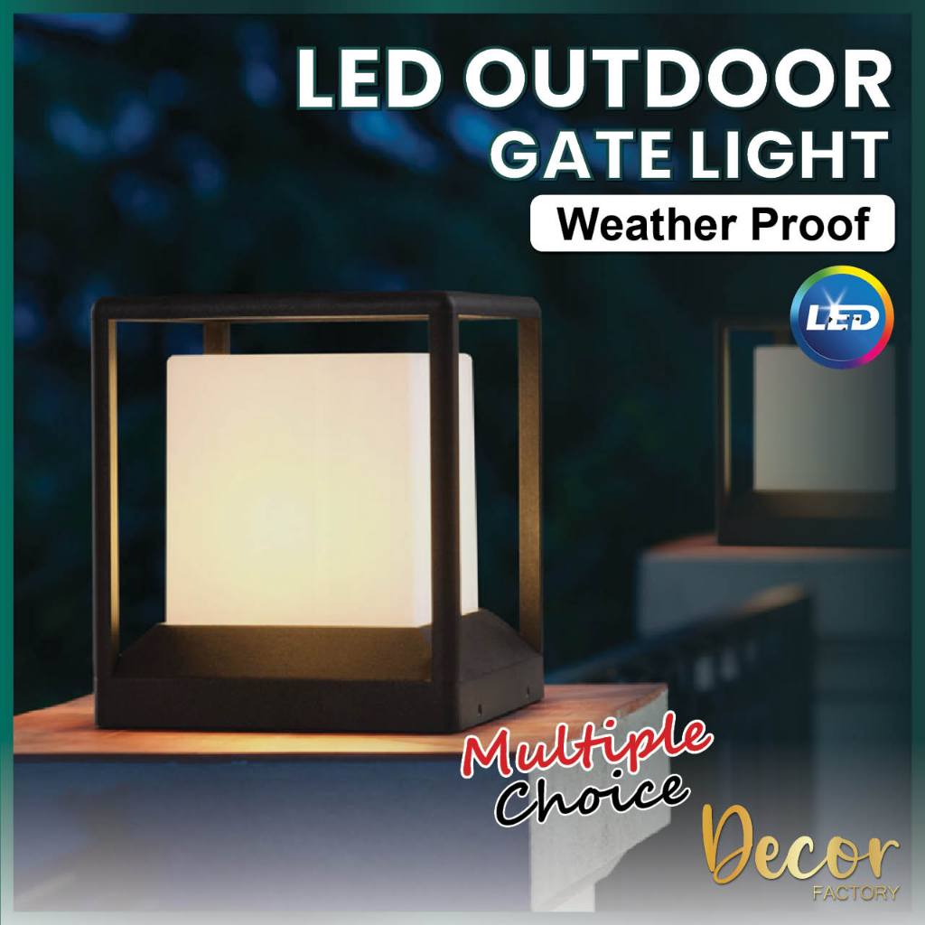 Modern Gate Lamp Outdoor Gate Light LED Weather Proof Outdoor Gate Lamp ...