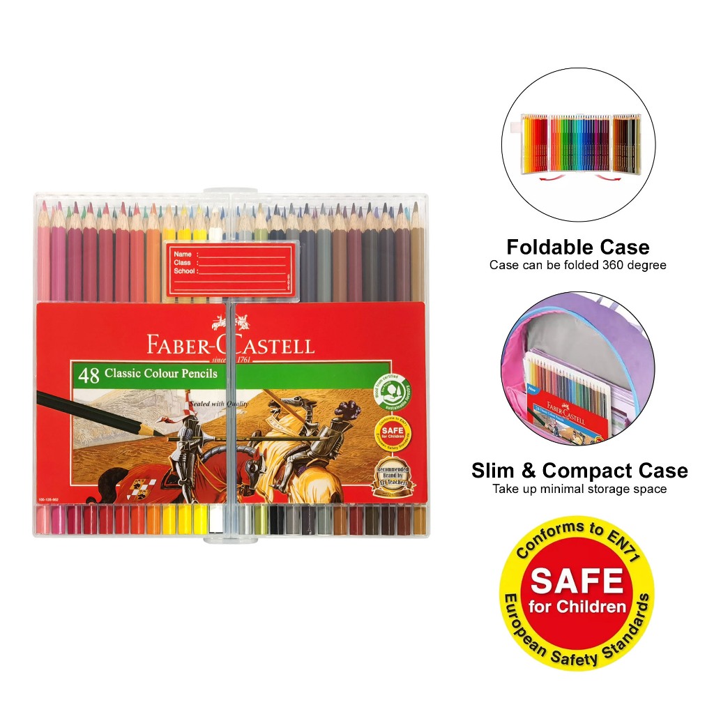 Faber Castell - 48 Classic Colour Pencils (Transparent box) | Shopee ...