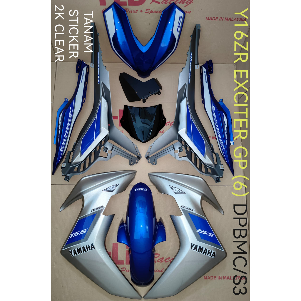 Y16ZR (V1/V2 ABS 2024) HLD COVERSET - EXCITER GP 6 ( DPBMC/S3 BIRU ...
