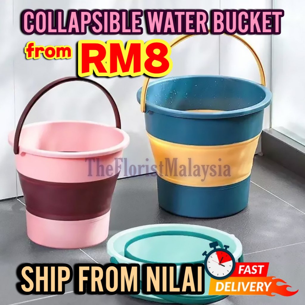 COLLAPSIBLE Water Bucket Multifunction Portable Camping Fishing Outdoor ...