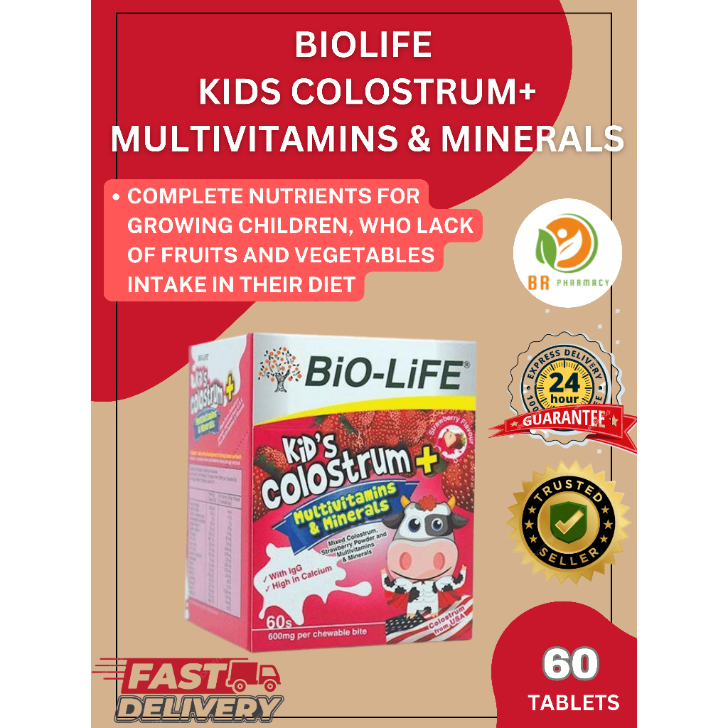 Bio-LIFE Kids Colostrum + Multivitamin and Mineral Strawberry 60S (EXP ...