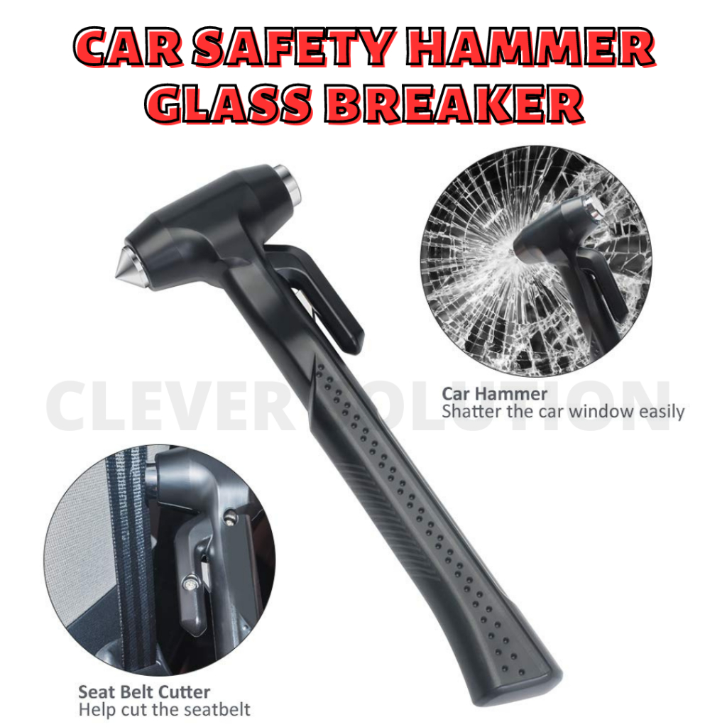 3 in 1 Car Safety Hammer Window Breaker Life Saving Emergency Hammer Seat Belt Cutter Window ...