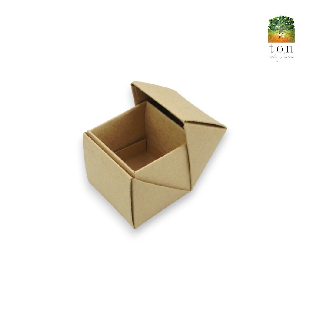 t.o.n Brown Kraft Paper Square Box with Retro Flip-Top Lid (8cm x8cm ...