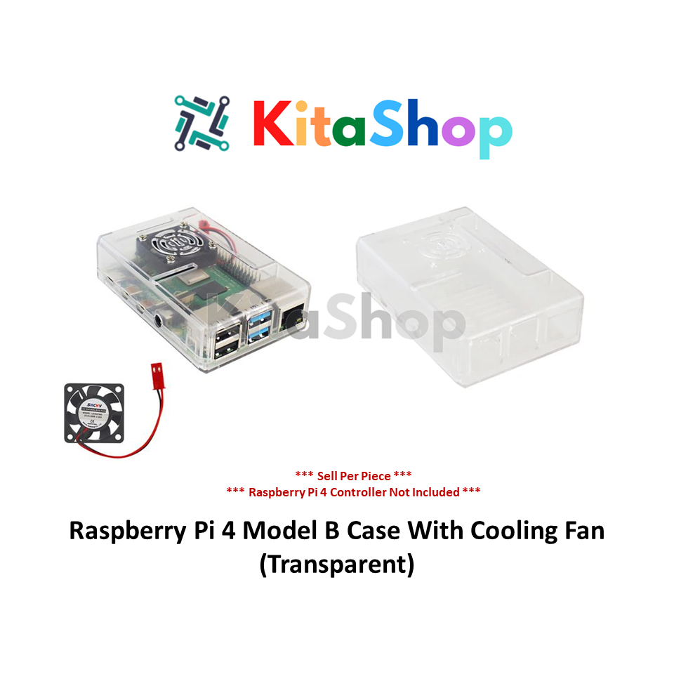 Raspberry Pi 4 Model B Case With Cooling Fan (Transparent) | Shopee ...