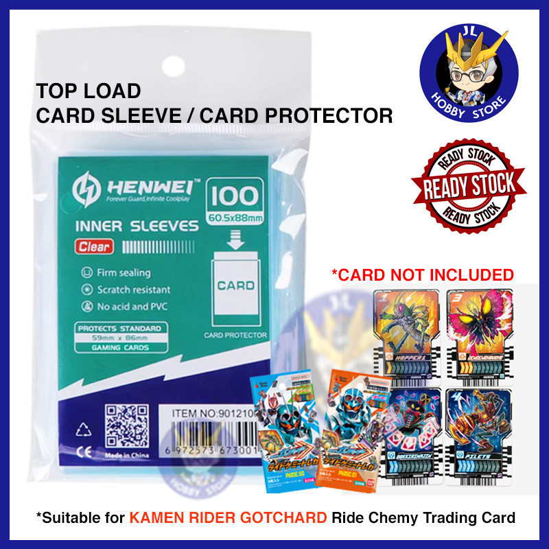 Clear Card Sleeve 100pcs Top Load Card Protector for DX Ride Chemy ...