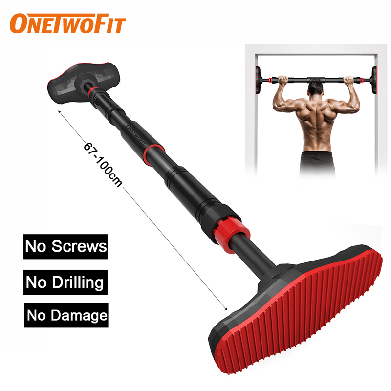 Onetwofit Adjustable Door Pull Up Bar Push Up Sit-ups Bar Heavy Steel ...