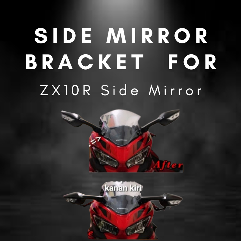 R25/Ninja 250 Side Mirror Adaptor Bracket for ZX10 Side Mirrors With ...