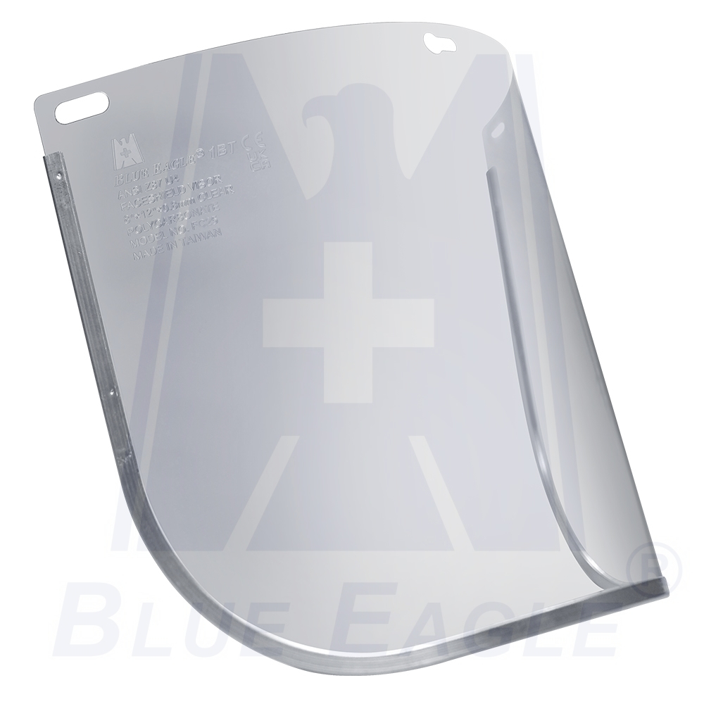 Blue Eagle Clear Polycarbonate Visor FC25 Face Shield Protection With ...