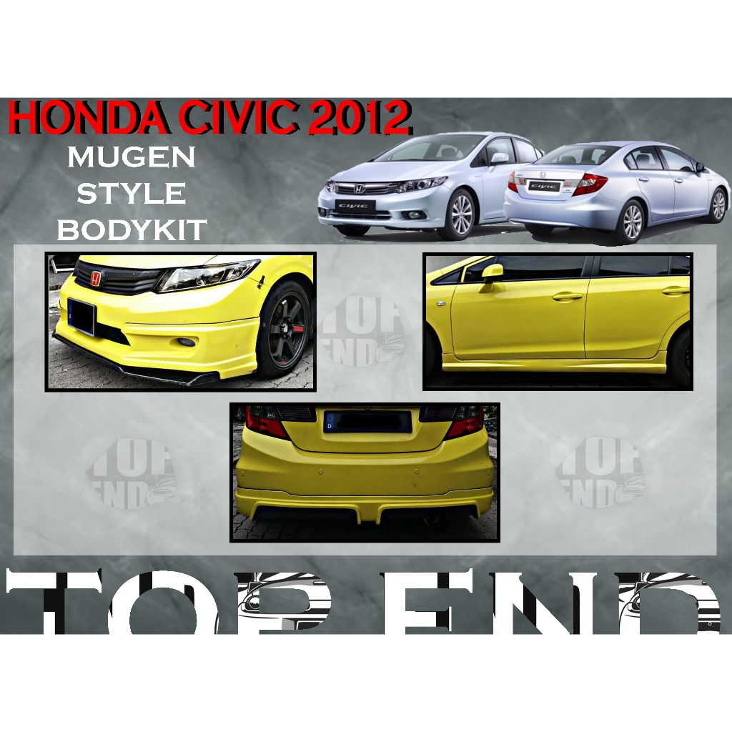 HONDA CIVIC FB 2012-2015 MUGEN FULL SET BODYKIT MG BUMPER SKIRT LIP ...