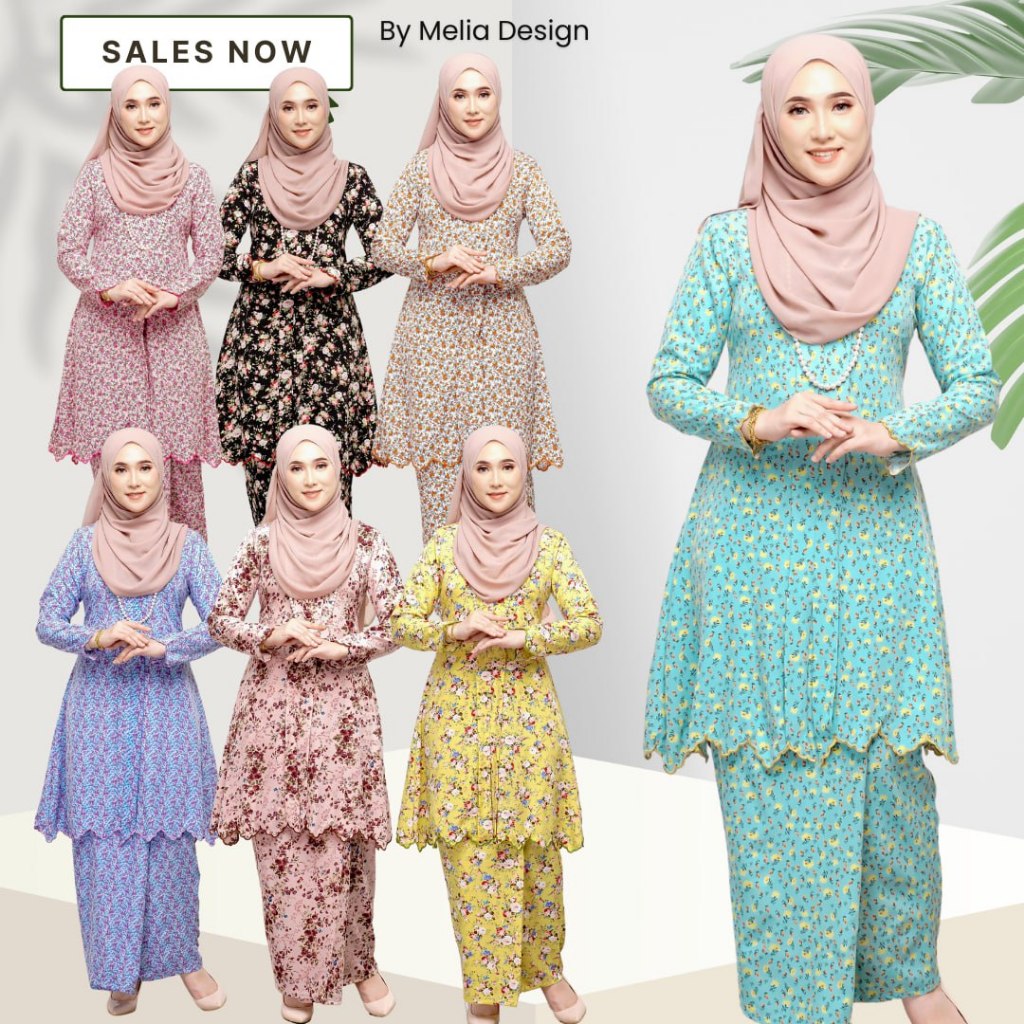 By Melia Design Baju kebaya Hot Raya 2024 Moden Sulam Biku Cotton ...