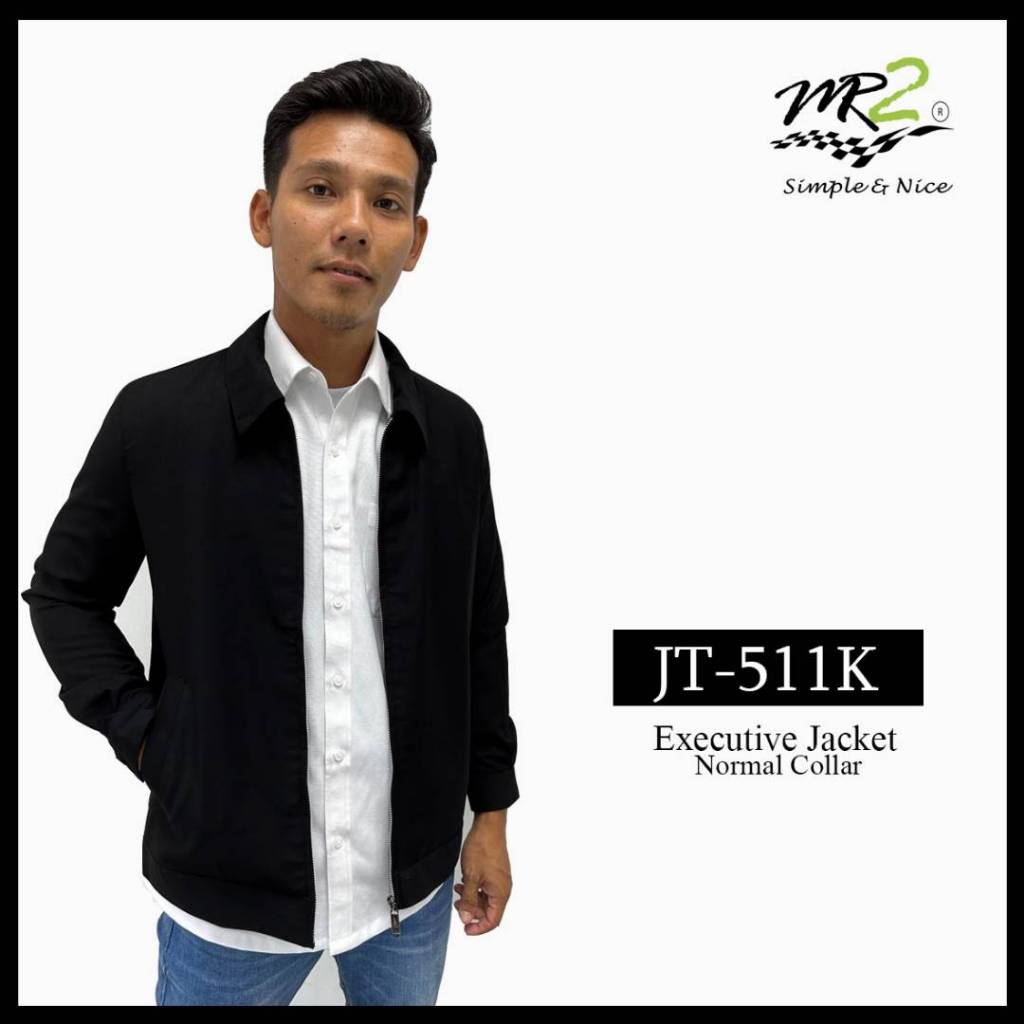 Normal Collar Jaket Korporat Hitam Corporate Jacket Black Jaket ...