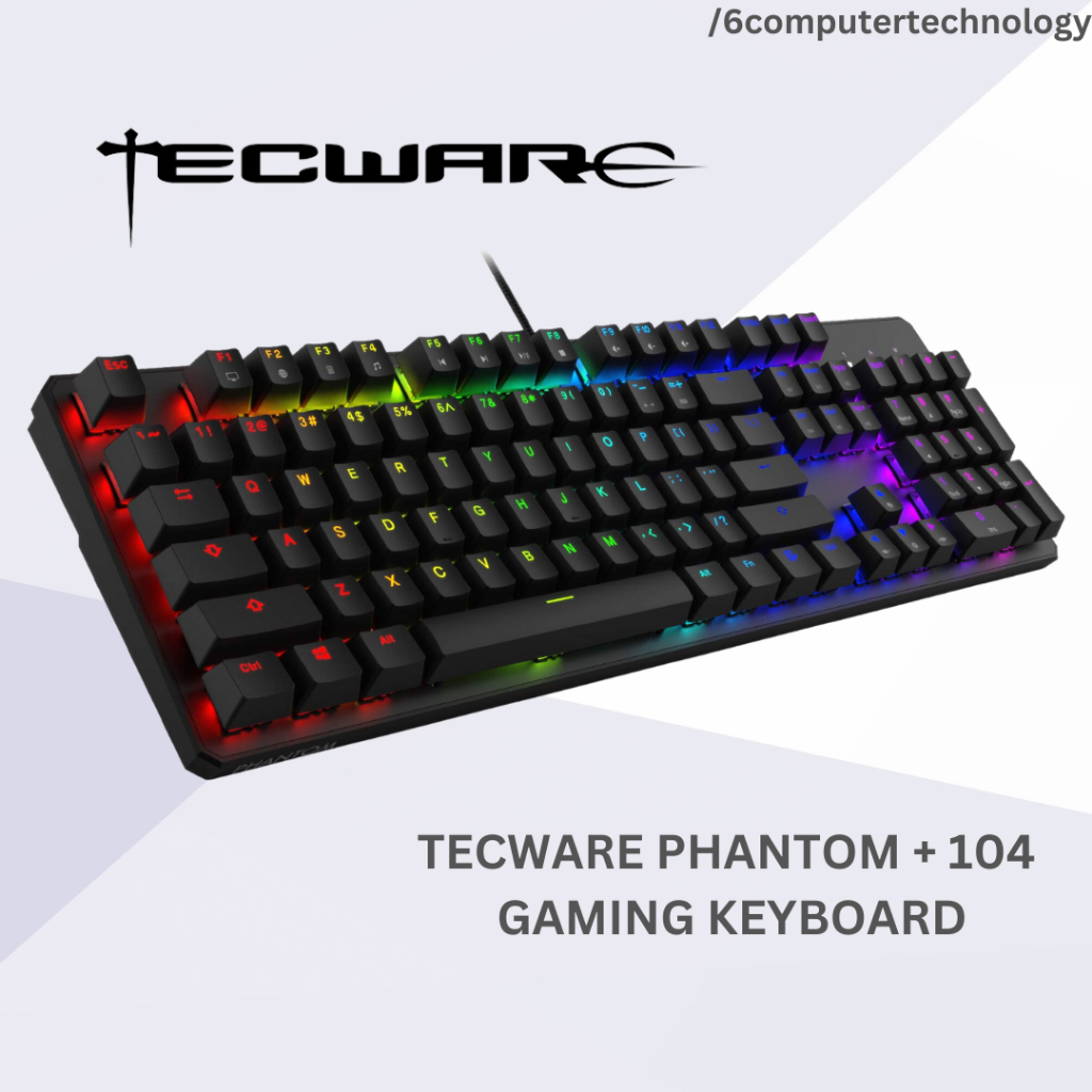 Tecware Phantom+ 104 RGB Mechanical Keyboard - Wraith Red Switch ...