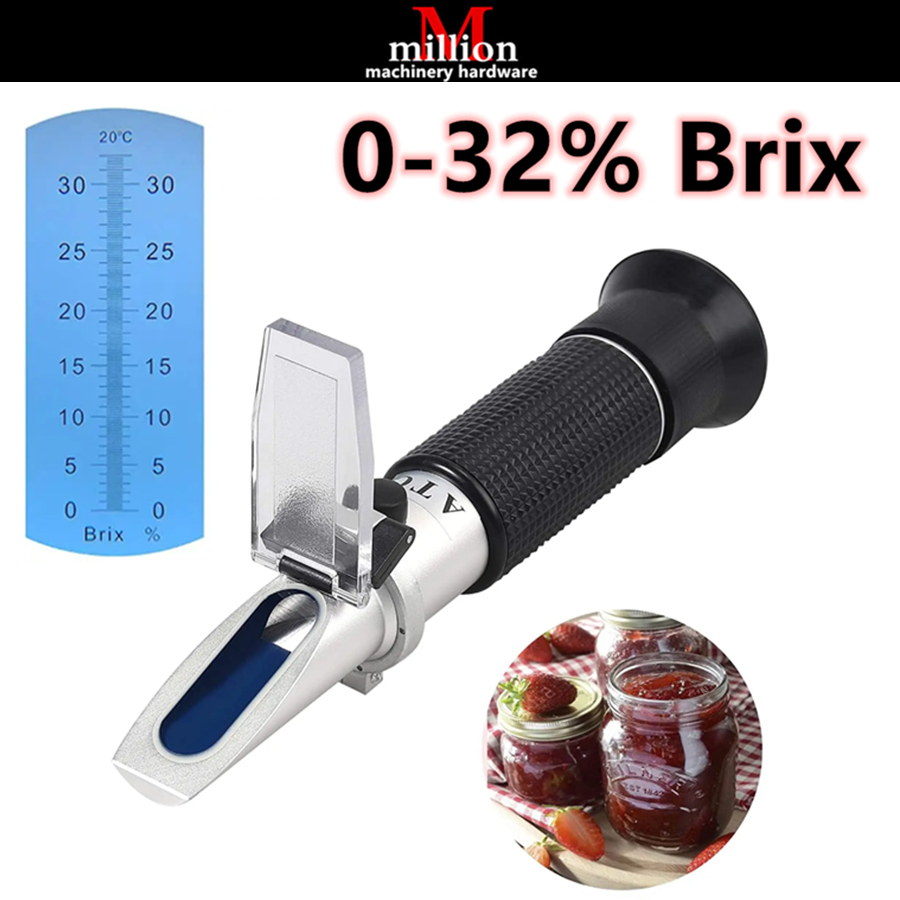 0-32% Brix Meter Handheld Refractometer Food and Beverage Brix Test ...