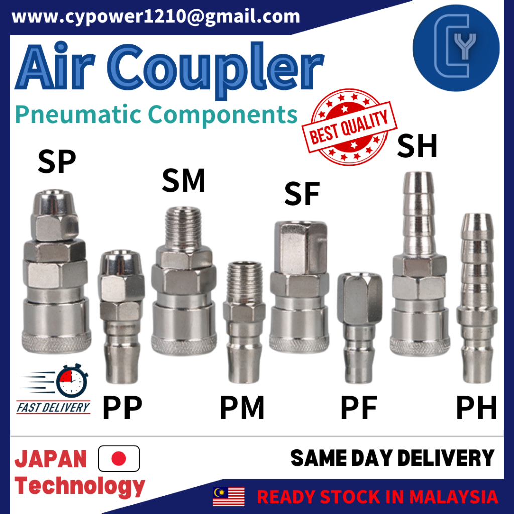 Pneumatic Air Coupler Quick Connector Coupler Air Compressor Pipe Connector Air Cupla Air ...
