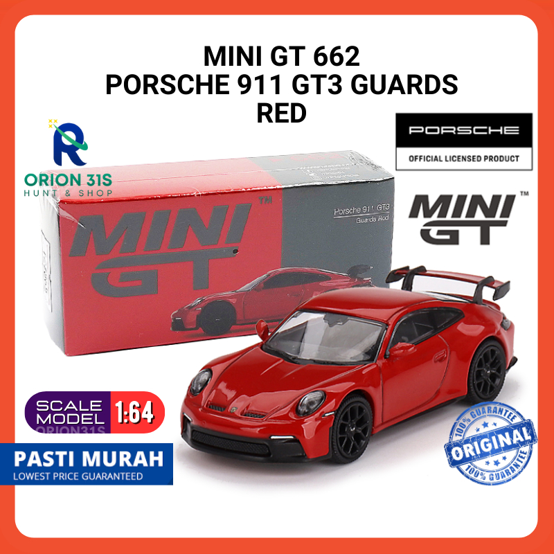 Mini GT Porsche 911 GT3 Guards Red RHD 662 MGT00662-R Sealed Box ...