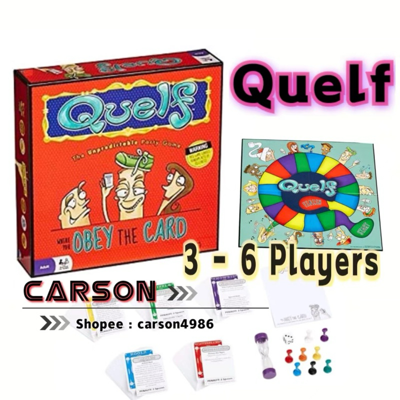 Quelf The Unpredictable Party Game Obey Card Family Party Board Game ...