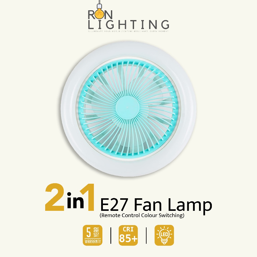 2 In 1 LED Ceiling Fan Lamp Light Bulb Adjustable Angle Speed Dimmable ...