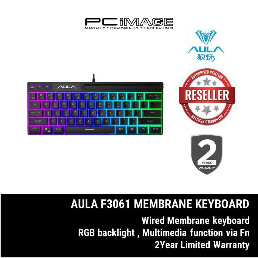 AULA F3061 BLACK +RGB LIGHT MEMBRANE GAMING KEYBOARD | Shopee Philippines