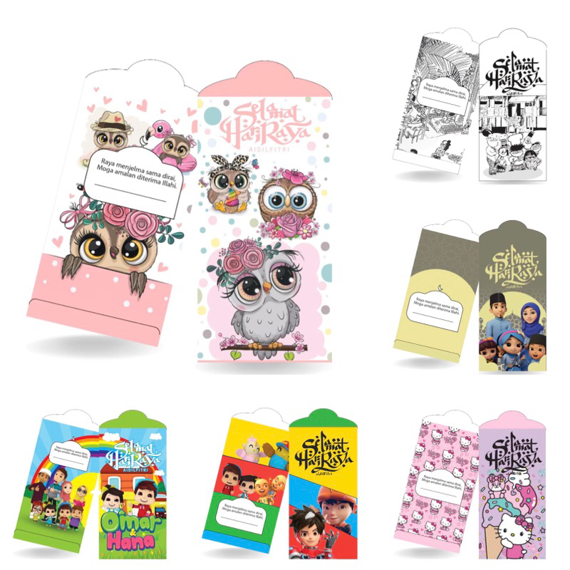 Sampul Duit Raya Design Kartun Viral (5 pcs/packet) | Shopee Philippines