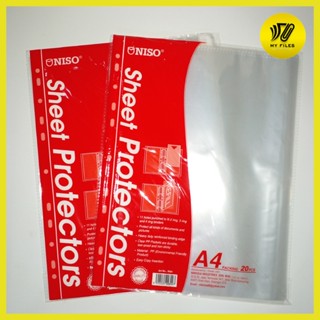 Niso Sheet Protector A4 Size 20 Sheets Clear 11 Holes Transparent ...