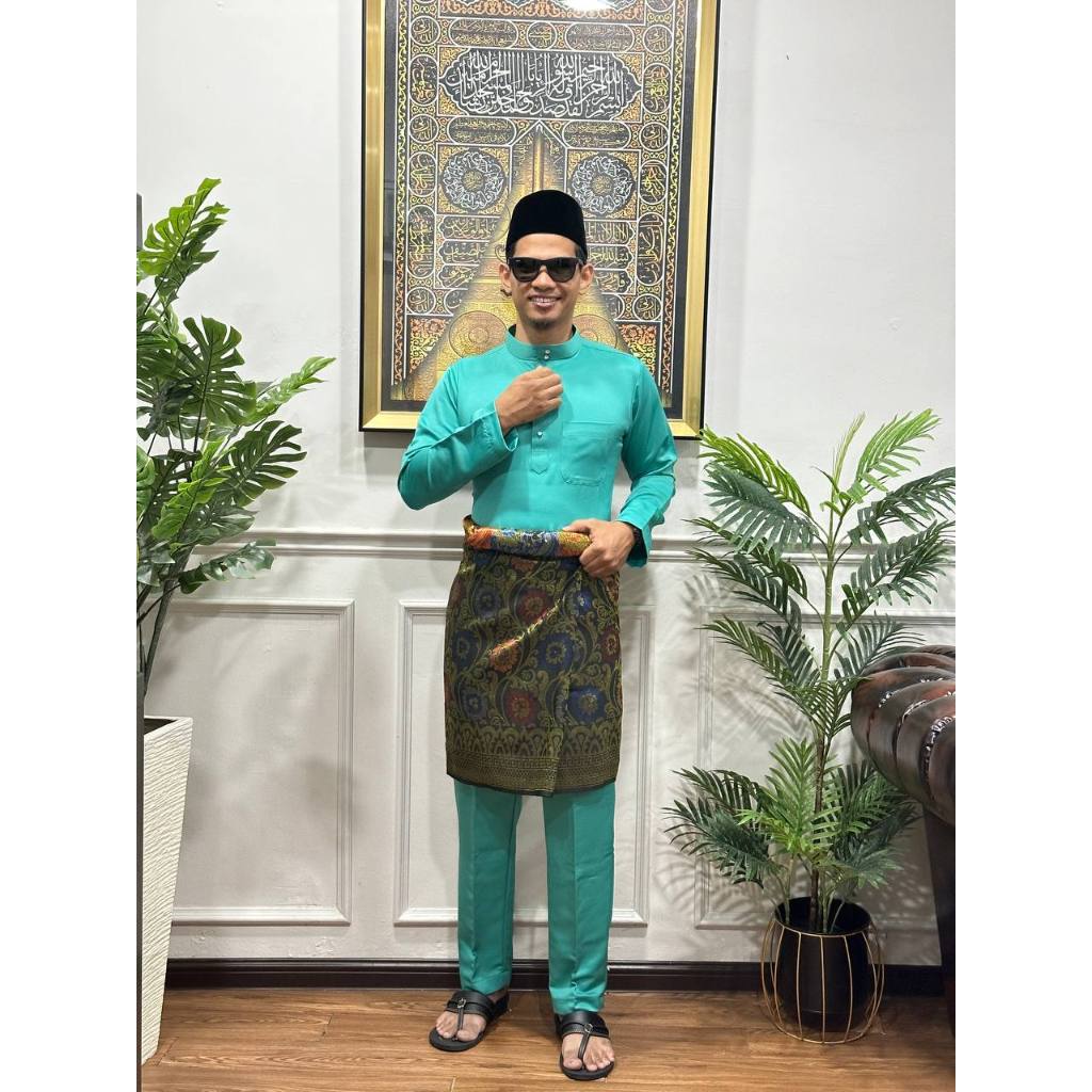 CODE SF12 BAJU MELAYU SLIMFIT XS-XXL GREEN TURQUIOSE BAJU MELAYU CEKAK ...