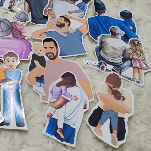 Father & Child Fatherhood Fathers Day Sticker Journal Planning Stickers ...