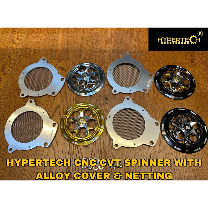 HYPERTECH CNC CVT SPINNER WITH ALLOY COVER & NETTING FOR NVX AEROX V1 ...