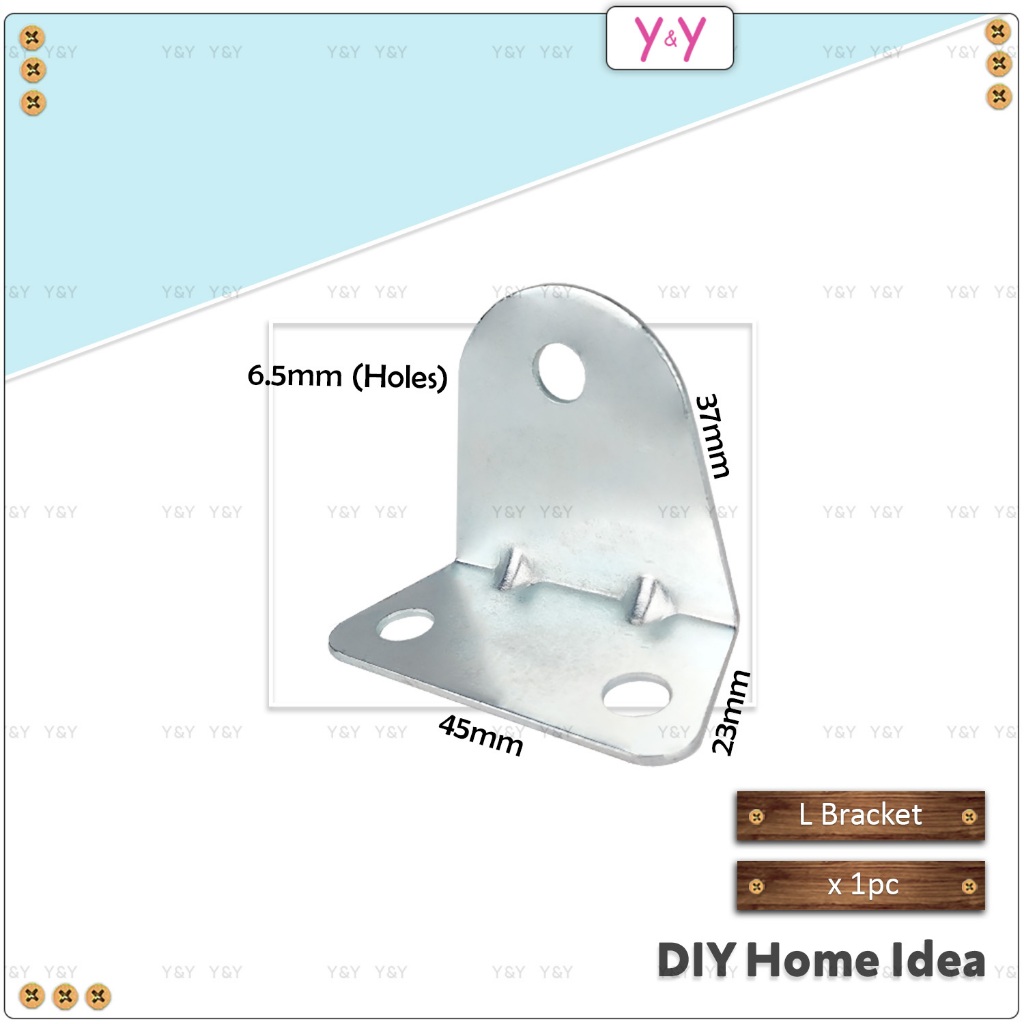 Y&Y Eco 23mm x 37mm x 45mm Furniture Angle Bracket / Corner Joint Brace ...