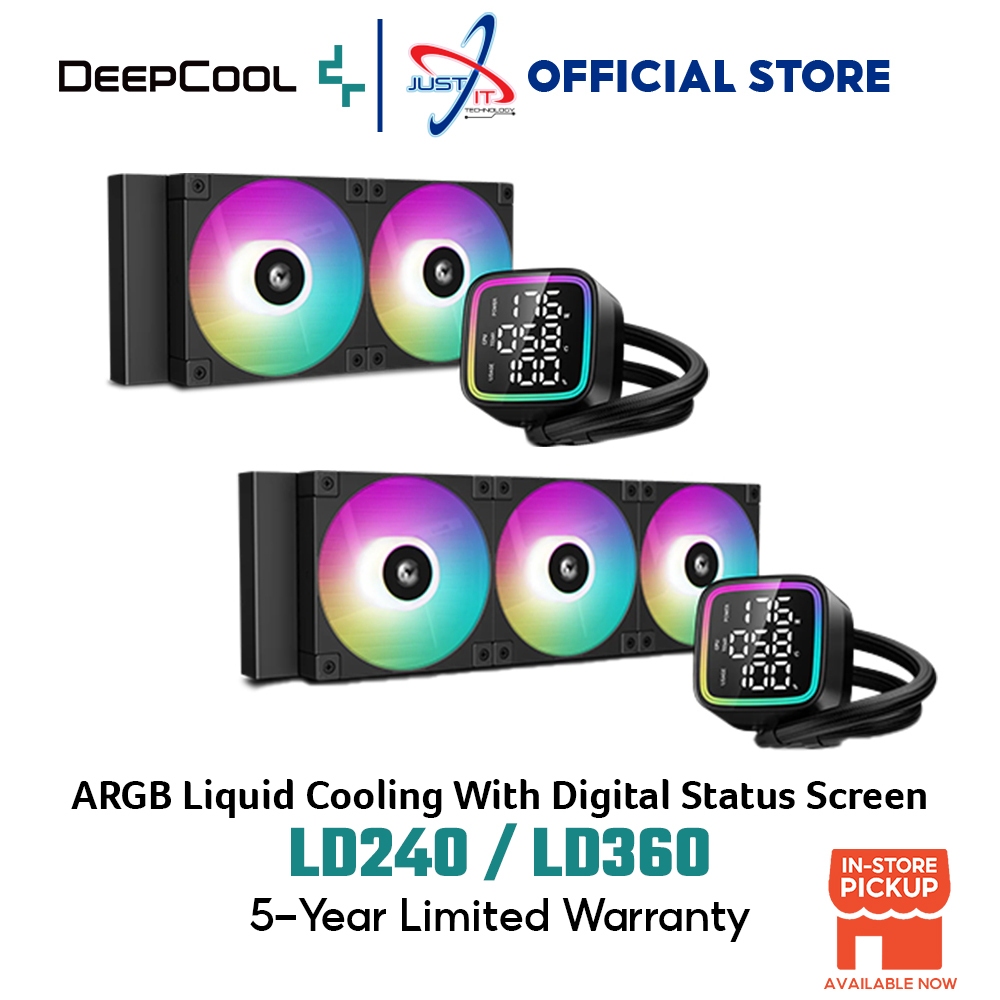 DEEPCOOL LD240 / LD360 ARGB LIQUID COOLING WITH DIGITAL STATUS SCREEN ...