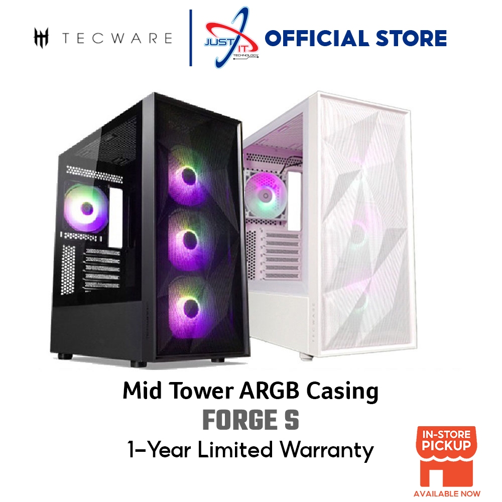 TECWARE FORGE S OMNI TG ARGB ATX Gaming Case ( BLACK / WHITE ) | Shopee ...