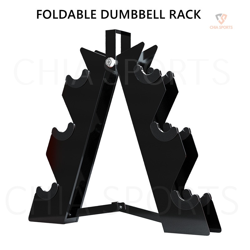 Foldable Dumbbell Rack 3 Tier Heavy Duty Portable Dumbbells Tree Weight ...
