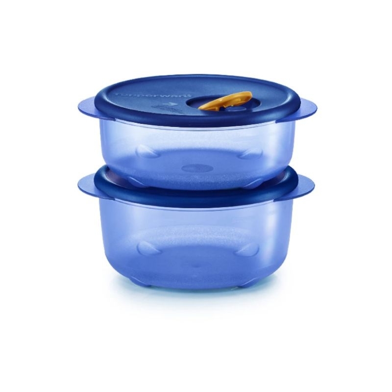 Tupperware Rock N Serve Round Set Blue (2pcs) | Shopee Philippines