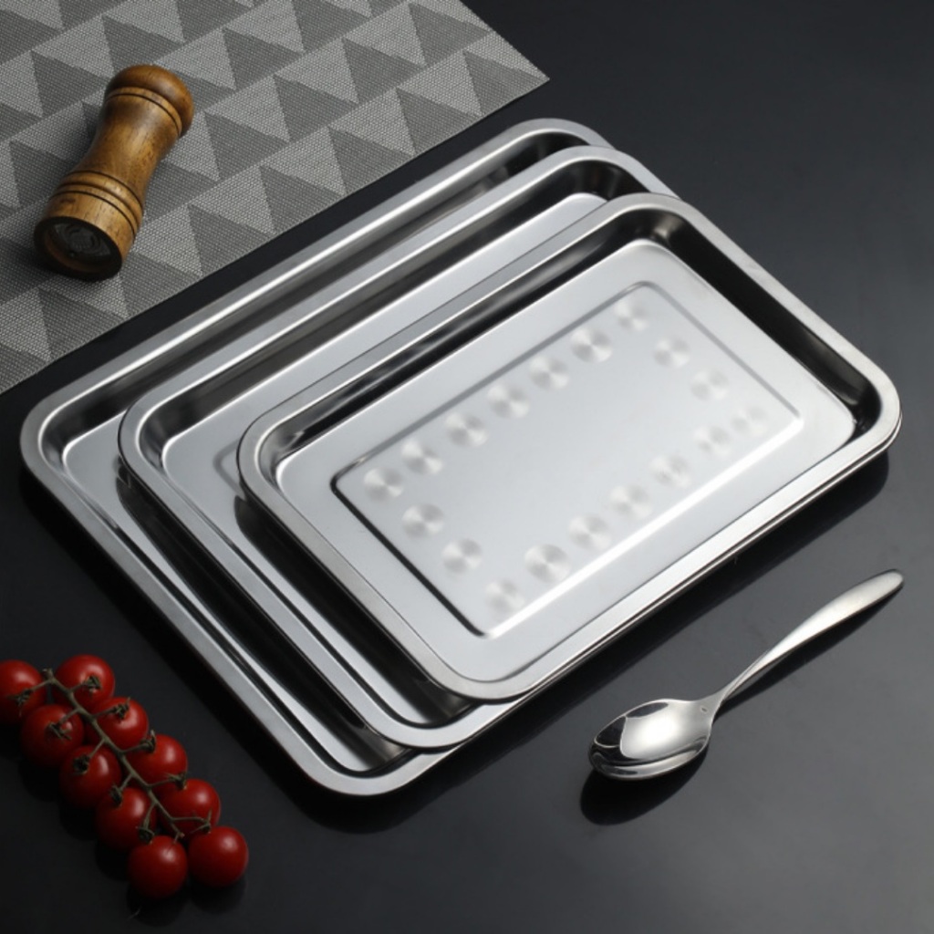 Stainless Steel Food Tray Bekas Makanan Multipurpose Tray Baking Tray ...