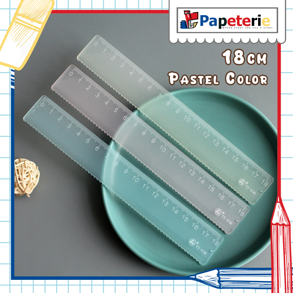 Papeterie - 18cm Cute Straight Ruler Plastic Pastel Color Macaron Soft ...
