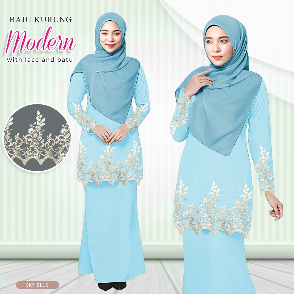 High Quality Baju kurang Aina Big Lace With Batu New arrival With ...