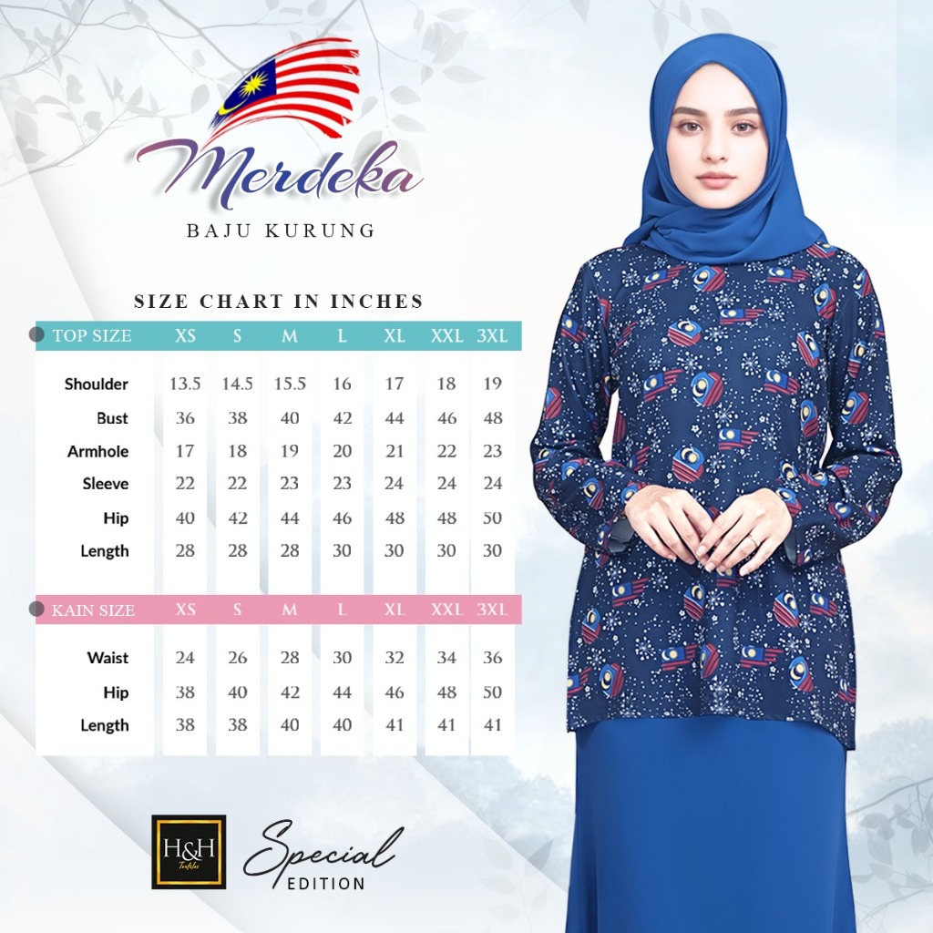 Merdeka 2024 Viral Baju Kurung Moden with Merdeka Print by ...