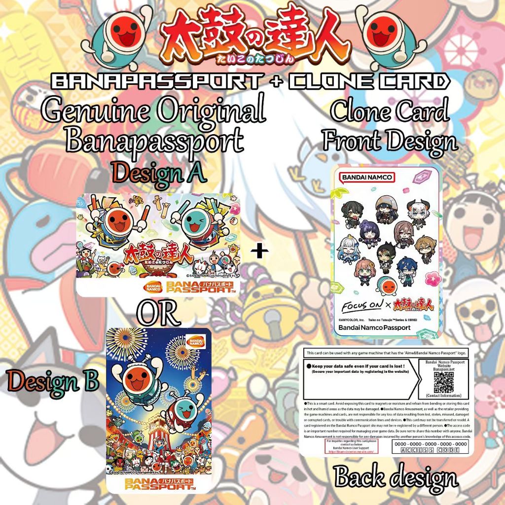 Taiko Design Banapassport Blank Card+Clone Card Combo Set | Shopee ...