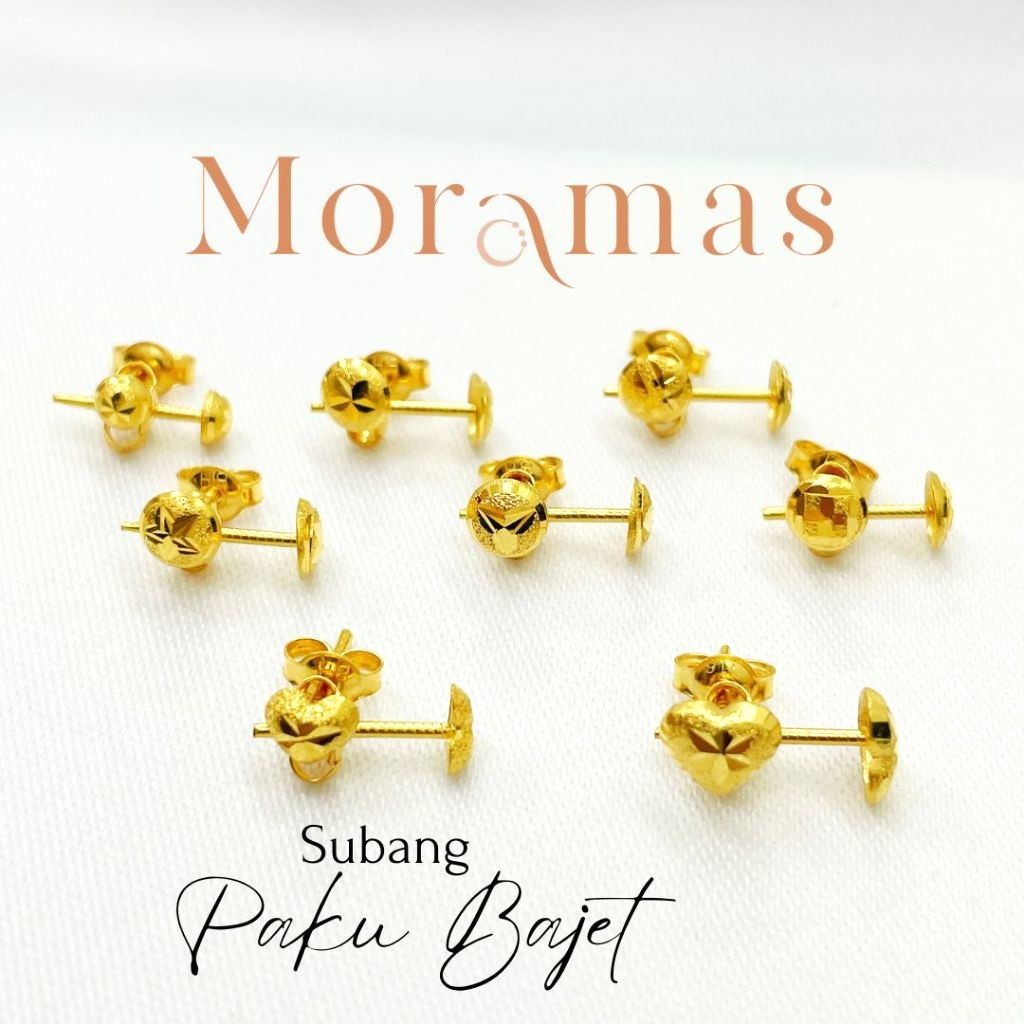 Moramas Stud Earrings 916 Gold/ Subang Paku Emas 916/ 耳钉916金 (Budget ...