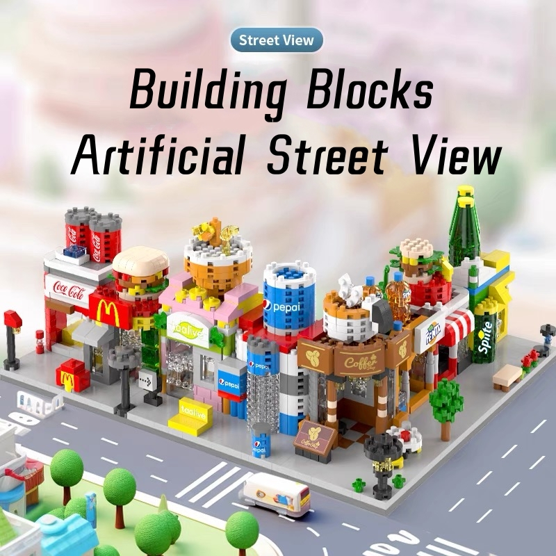 Mini City Street View Model Building Blocks Compatible Lego City Set 8 ...
