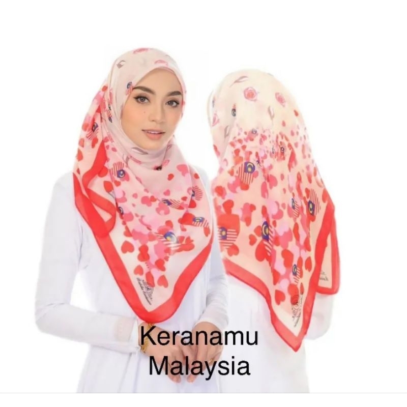 [2024 Merdeka] MOTHER AND SON TUDUNG BAWAL COTTON MERDEKA LASER CUT ...