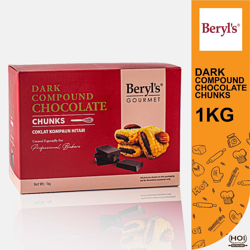 BERYLS GOURMET Ketulan Coklat Kompaun Gelap BERYLS GOURMET 1KG BERYLS ...