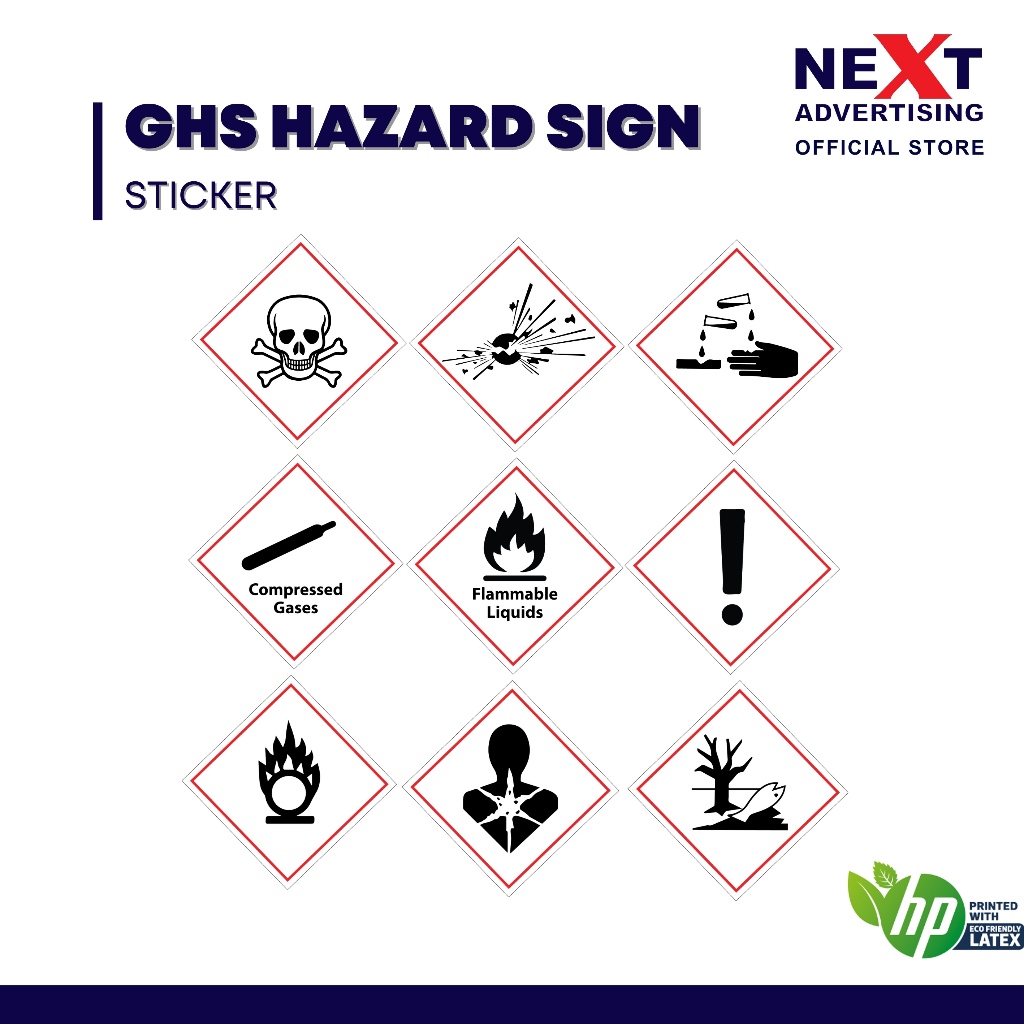 GHS Hazard Pictograms Sticker Safety Sign | Shopee Philippines