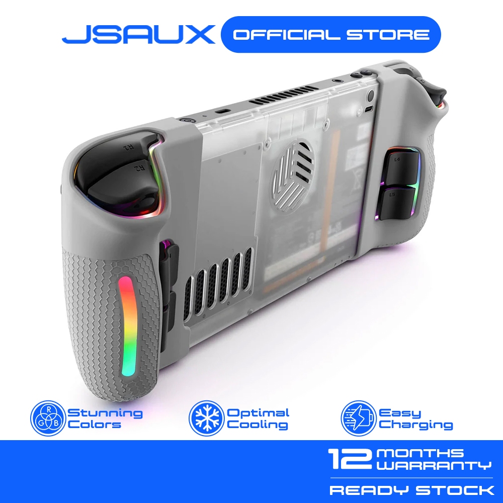 JSAUX PC0106C Transparent Back Plate for Steam Deck OLED RGB & Vents ...