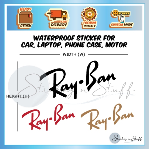 Ray Ban Sticker Reflective Pantulan Cahaya Waterproof Kalis Air Stiker ...