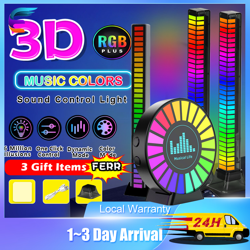 RGB Ambient Light Soundbar Lampu Musik LED Music Light Bar Pickup ...