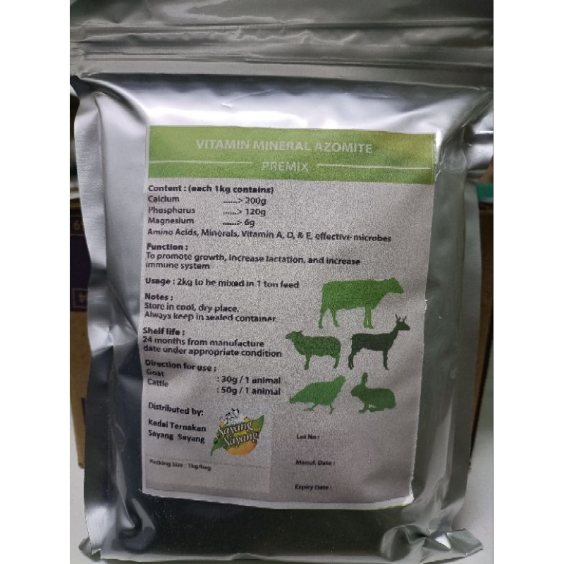 Pre-mixed Nutrition Booster 1KG Animal Feed/Pre-Mixed Nutrition Booster ...